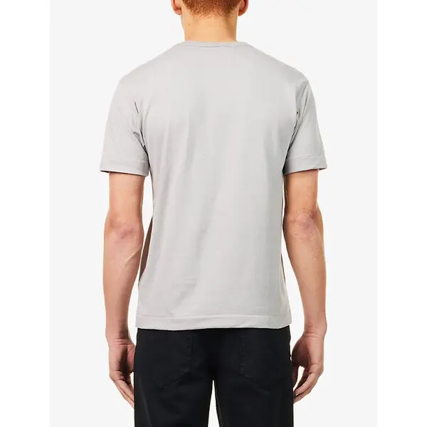 Play Comme Des Garcon Small Heart-embroidered Cotton T-shirt - Gray