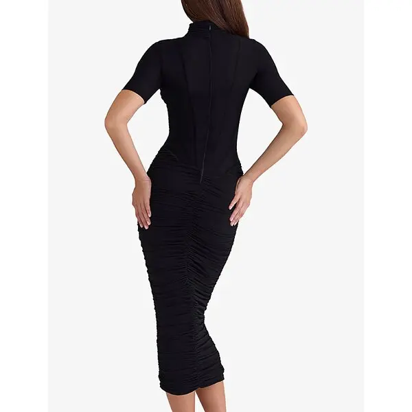 House Of Cb Stretch-mesh Midi Dress