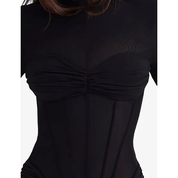 House Of Cb Stretch-mesh Midi Dress