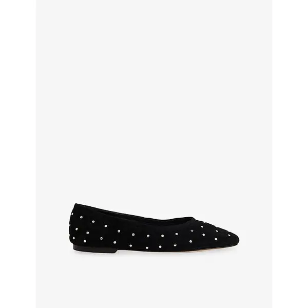 Whistles Karina Suede Ballet Flats - Black