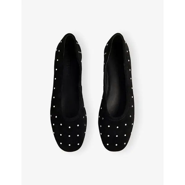 Whistles Karina Suede Ballet Flats - Black