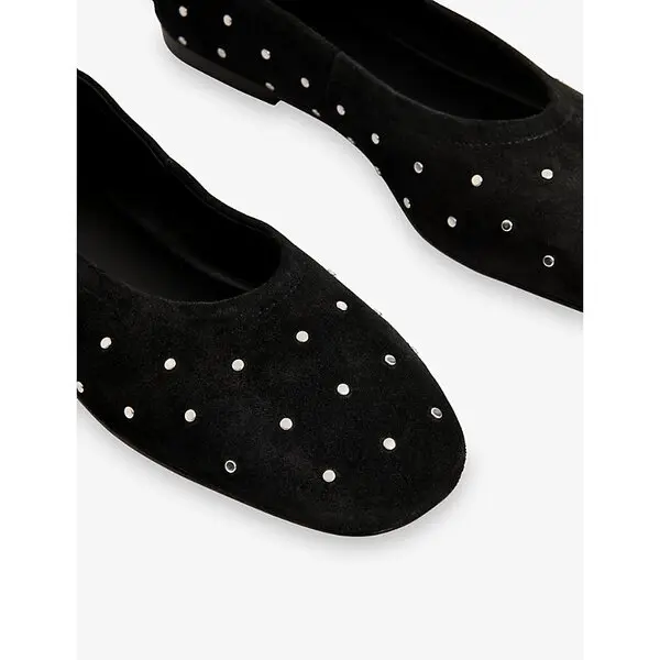 Whistles Karina Suede Ballet Flats - Black
