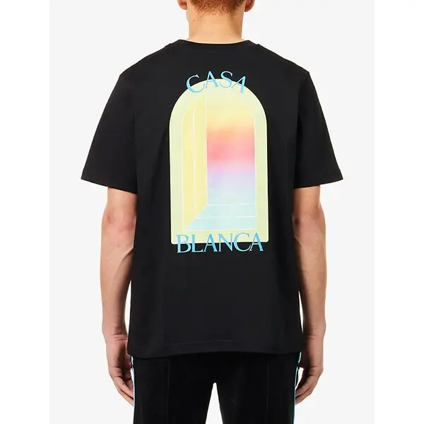 Casablanca L'arche Printed Cotton T-shirt - Black