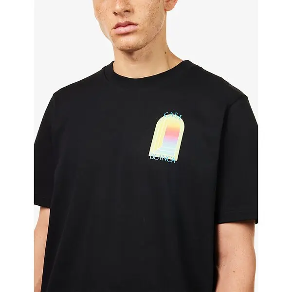 Casablanca L'arche Printed Cotton T-shirt - Black