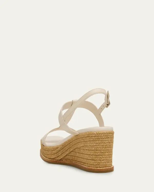 JIMMY CHOO Theia 60 Leather Espadrille Wedge Sandals