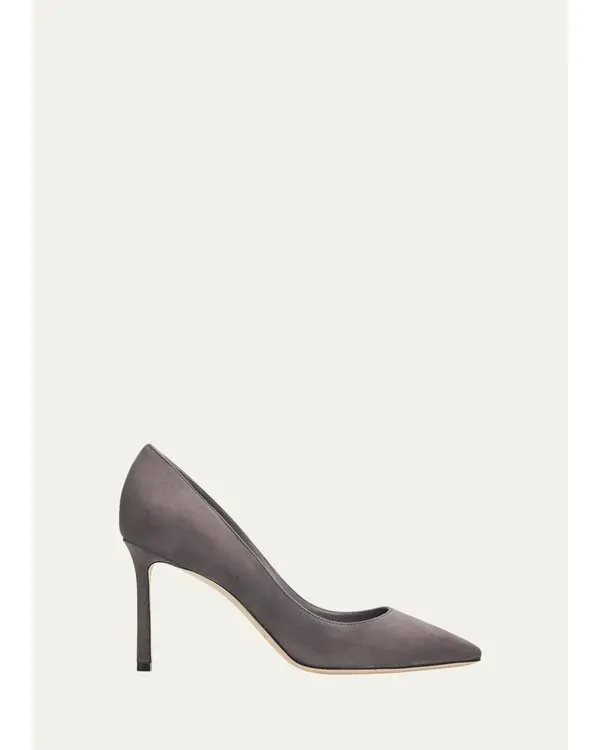 JIMMY CHOO 85mm Romy Suede Pumps - Storm