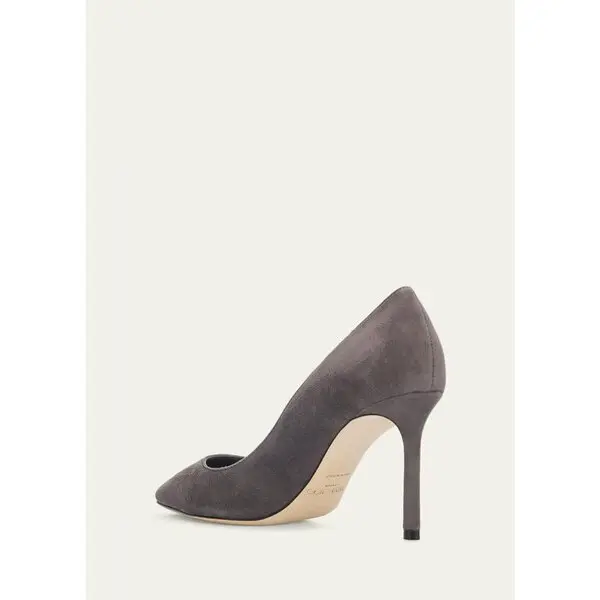 JIMMY CHOO 85mm Romy Suede Pumps - Storm