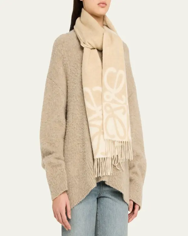 Loewe Wool And Cashmere Anagram Scarf