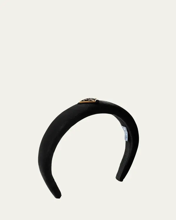 Prada Padded Velvet Headband - Nero