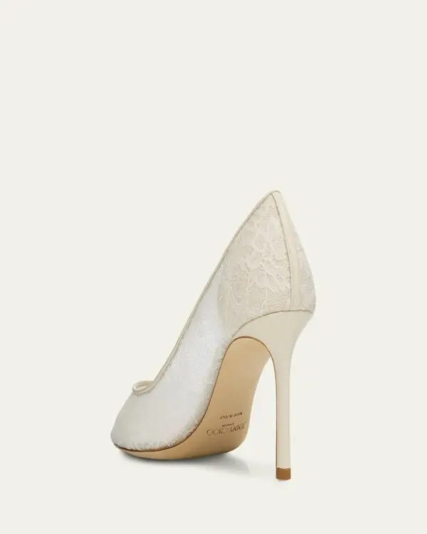 JIMMY CHOO 85mm Romy Lace Pointed-toe Pumps
