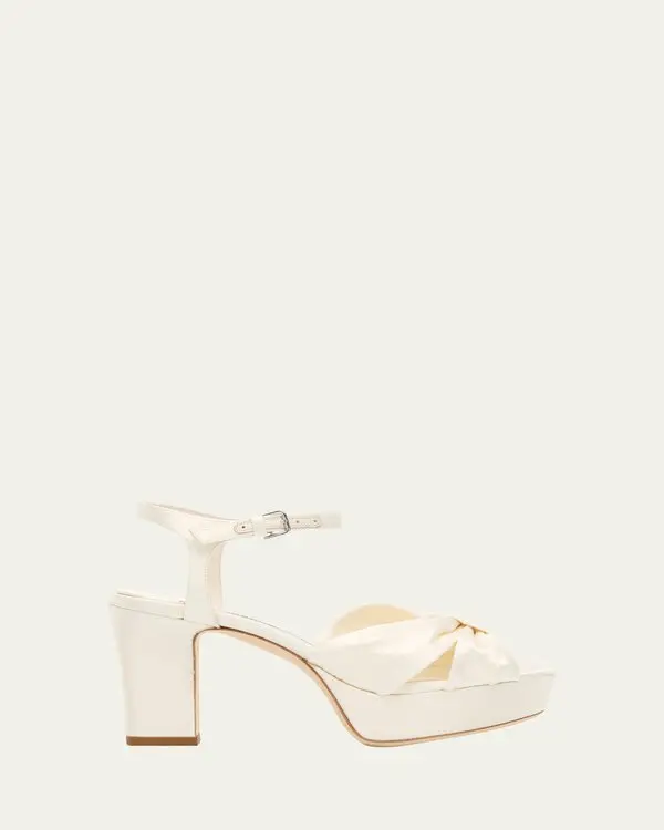 JIMMY CHOO 80mm Heloise Satin Platform Sandals