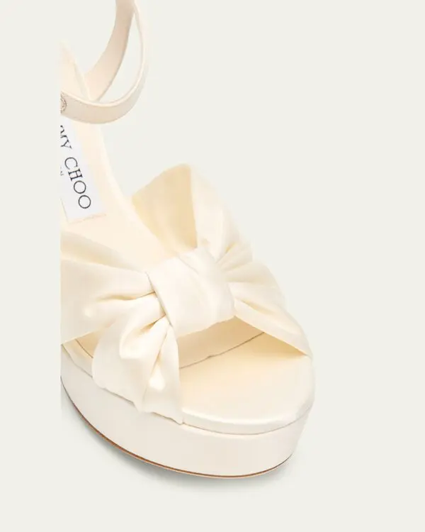 JIMMY CHOO 80mm Heloise Satin Platform Sandals
