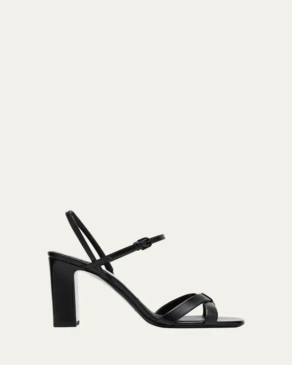 JIMMY CHOO 85mm Elsy Leather Block-heel Sandals
