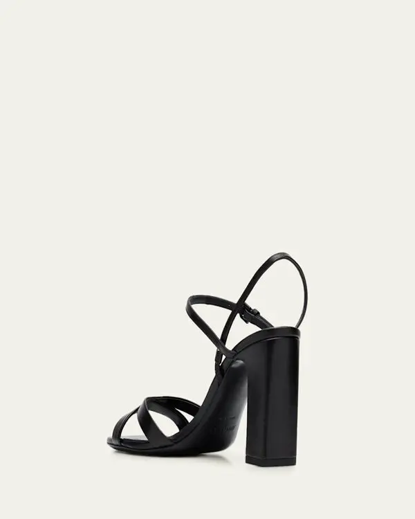 JIMMY CHOO 85mm Elsy Leather Block-heel Sandals