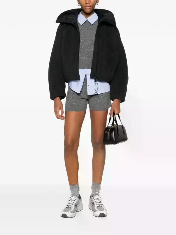 Maje Crystal-embellished Layered Sweater - Grey