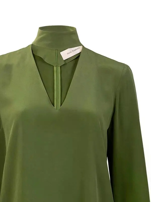 Silvia Tcherassi Kelsey Funnel-neck Blouse
