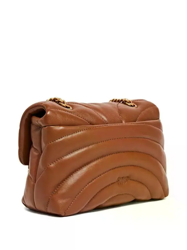 Pinko Love Bag Puff Butterfly Mini Nappa Leather Crossbody Bag - Brown