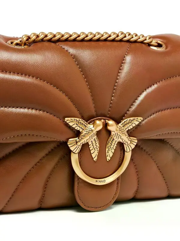 Pinko Love Bag Puff Butterfly Mini Nappa Leather Crossbody Bag - Brown