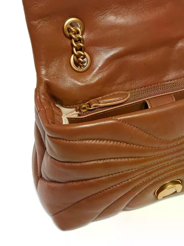 Pinko Love Bag Puff Butterfly Mini Nappa Leather Crossbody Bag - Brown