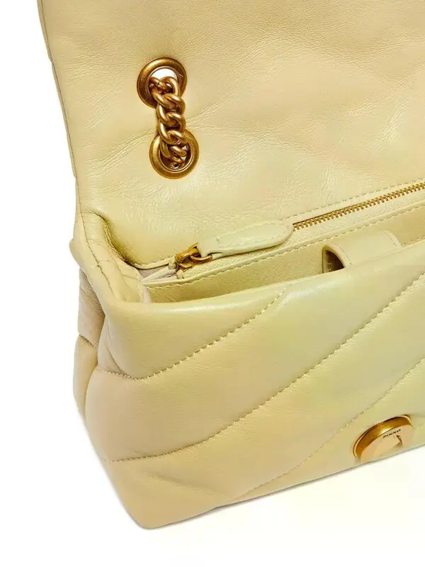Pinko Small Love Quilted Chain Cross Body Bag - Neutrals