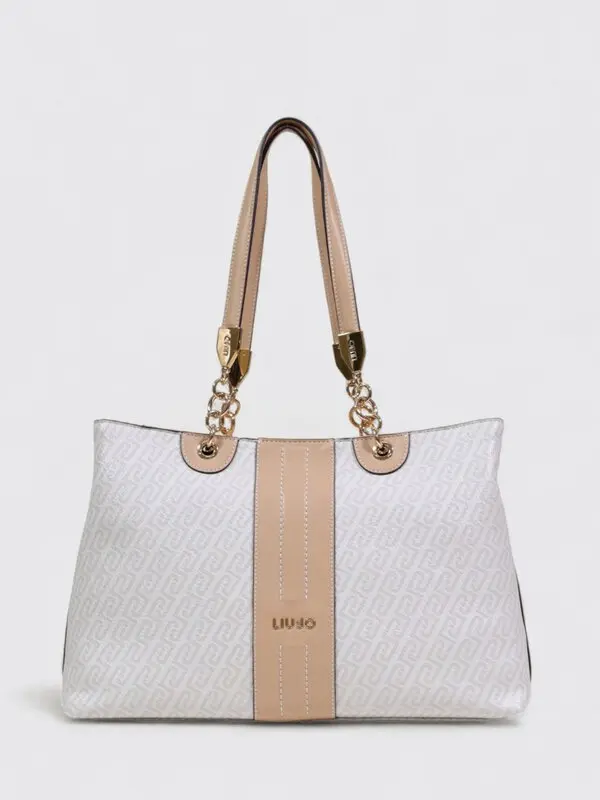 Liu Jo Monogram Shoulder Bag With Chain Strap - Cream