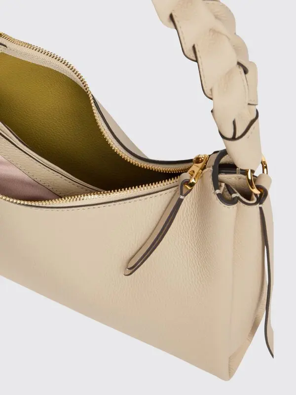 COCCINELLE Shoulder Bag With Braided Handle - Beige