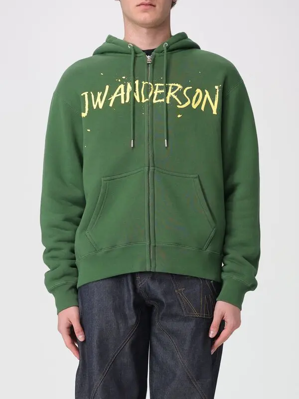 JW Anderson Zip Up Hoodie - Green
