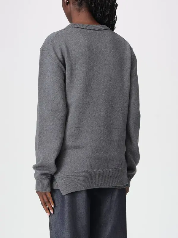 JW Anderson Knit Sweater With Tie Detail - Grey