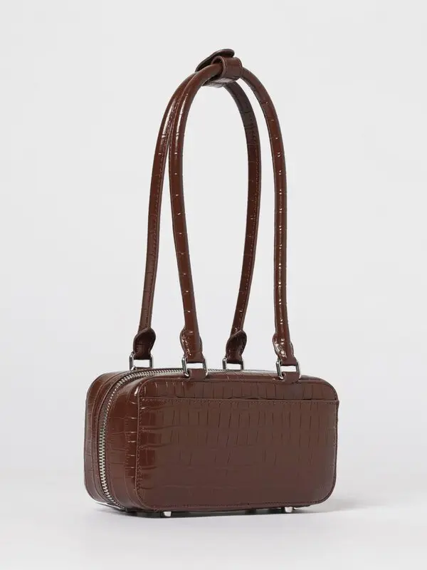 SELF-PORTRAIT Croc Effect Shoulder Bag - Brown