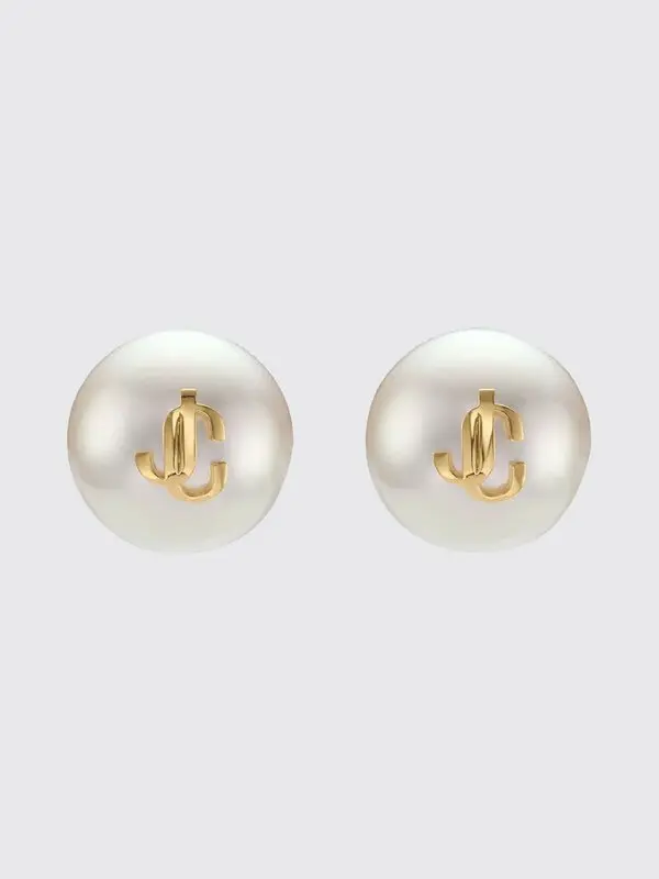JIMMY CHOO Pearl And Logo Stud Earrings - Gold