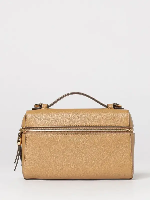 Tory Burch Romy Mini Grained Leather Handbag With Double Zip - Hazel