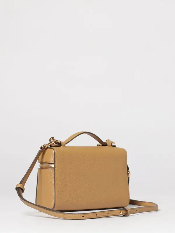 Tory Burch Romy Mini Grained Leather Handbag With Double Zip - Hazel