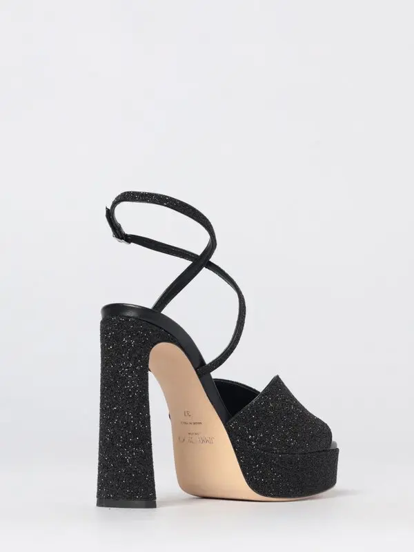 JIMMY CHOO Heeled Sandals With Glitter Embellishment