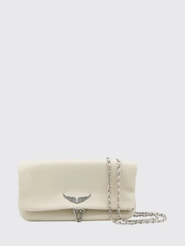 Zadig&Voltaire Textured Leather Clutch - Ivory