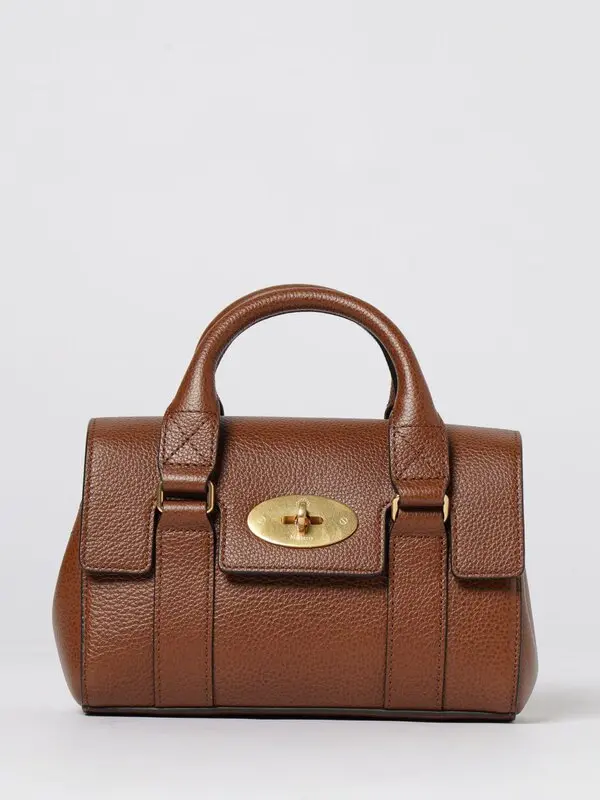 Mulberry Leather Handbag With Turn Lock Closure