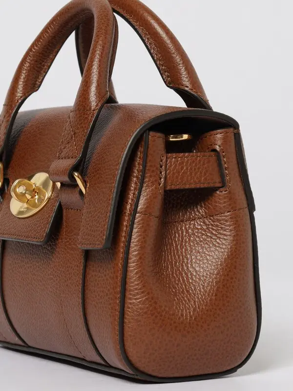 Mulberry Leather Handbag With Turn Lock Closure