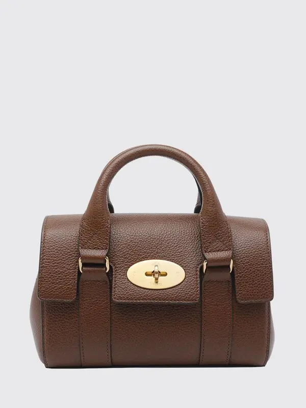 Mulberry Leather Handbag With Turn Lock Closure - Brown