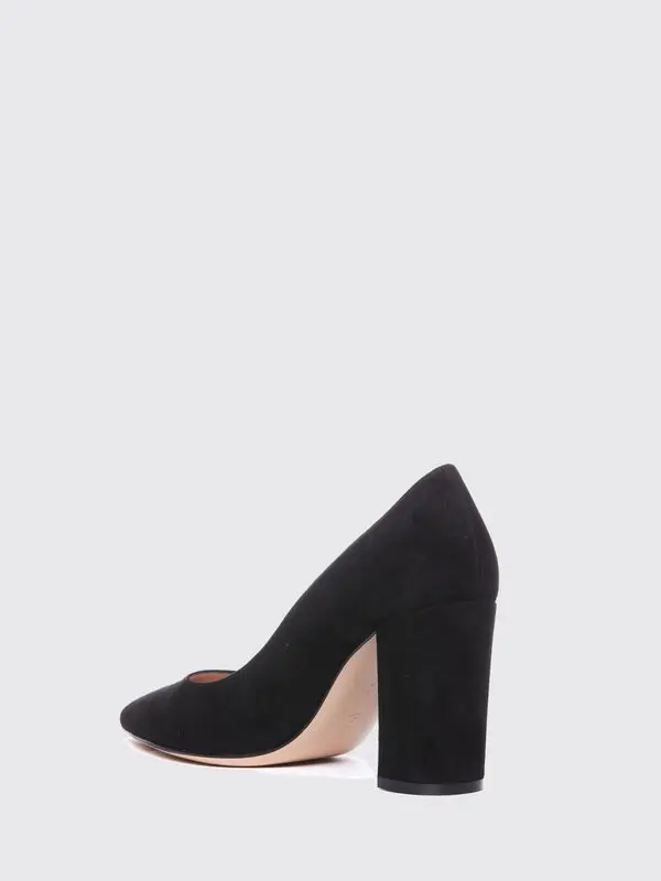 GIANVITO ROSSI Piper Suede Court Shoes With Almond Toe And Block Heel