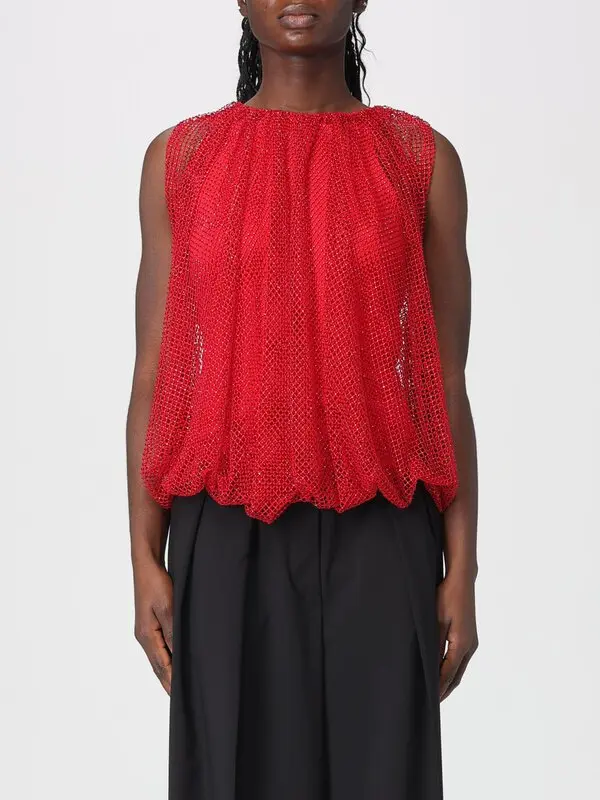 Sportmax Sleeveless Embellished Top - Red