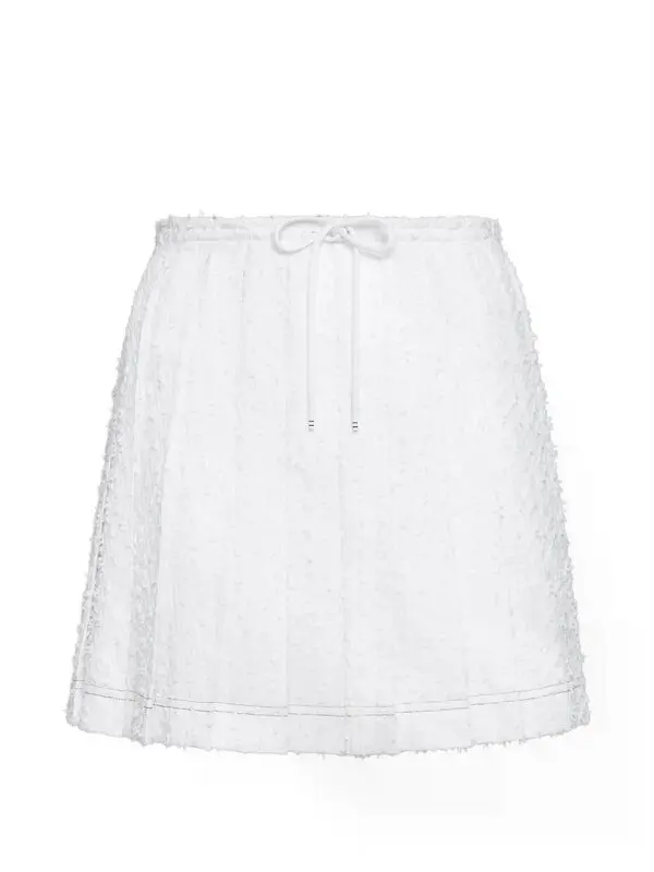 Thom Browne Eyelash Tweed Pleated Skirt - White