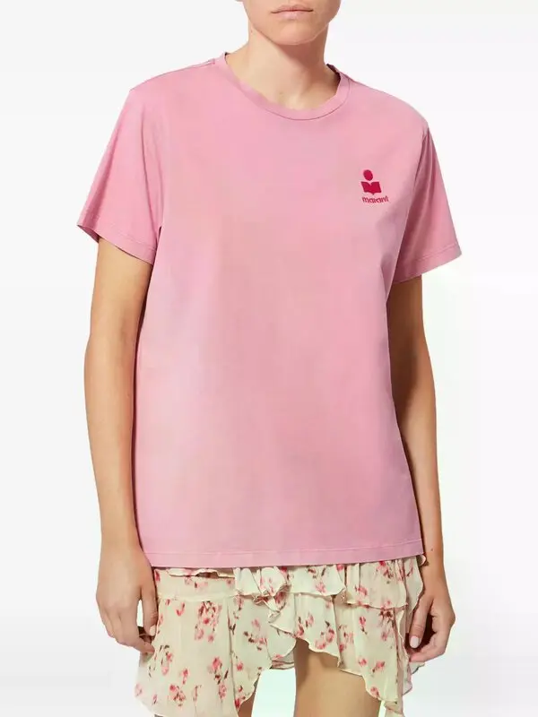 MARANT ETOILE Logo Detail Short Sleeve T-shirt - Pink