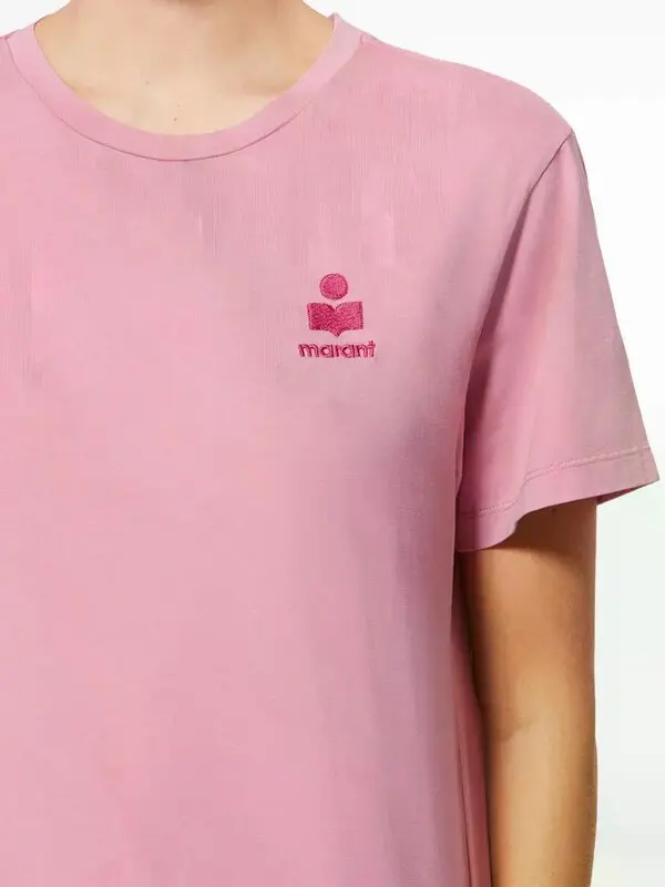 MARANT ETOILE Logo Detail Short Sleeve T-shirt - Pink