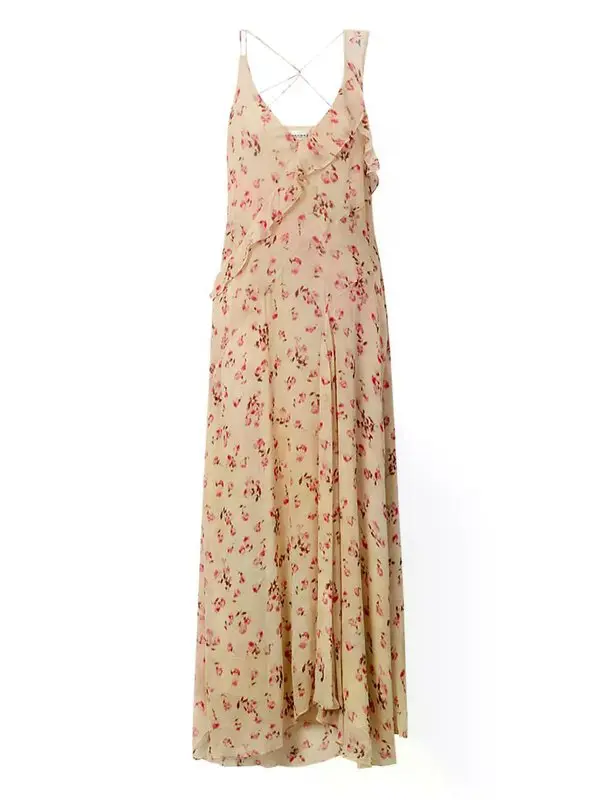 MARANT ETOILE Luxie Floral-pattern Midi Dress - Neutrals