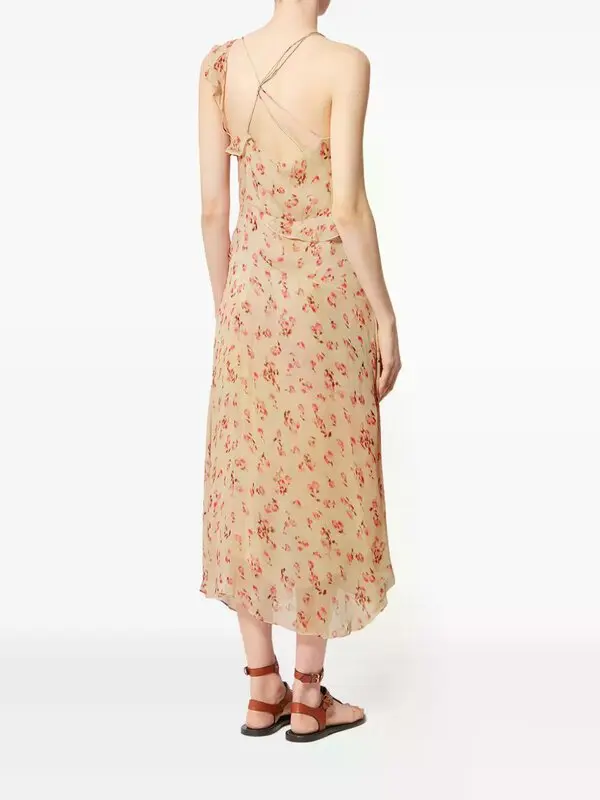 MARANT ETOILE Luxie Floral-pattern Midi Dress - Neutrals