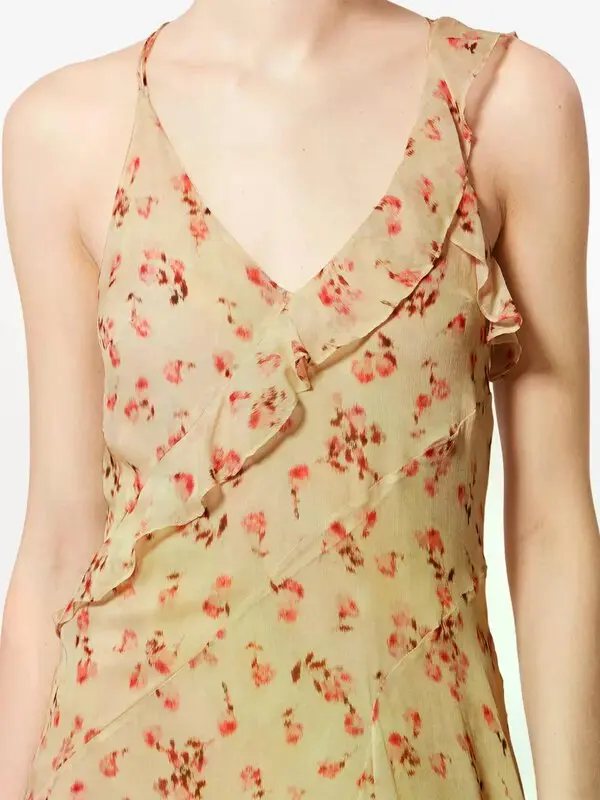 MARANT ETOILE Luxie Floral-pattern Midi Dress - Neutrals