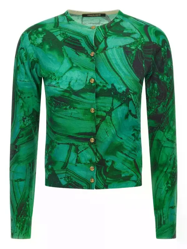 Roberto Cavalli Malachite-print Cardigan