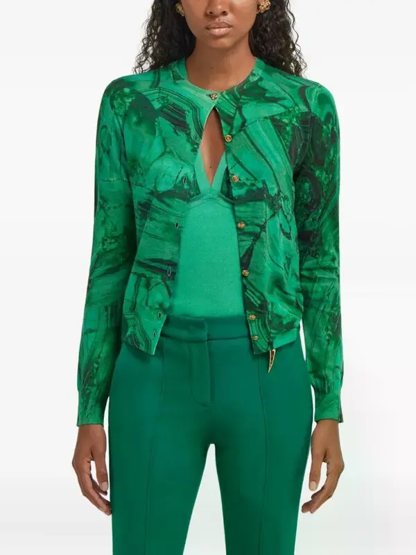Roberto Cavalli Malachite-print Cardigan