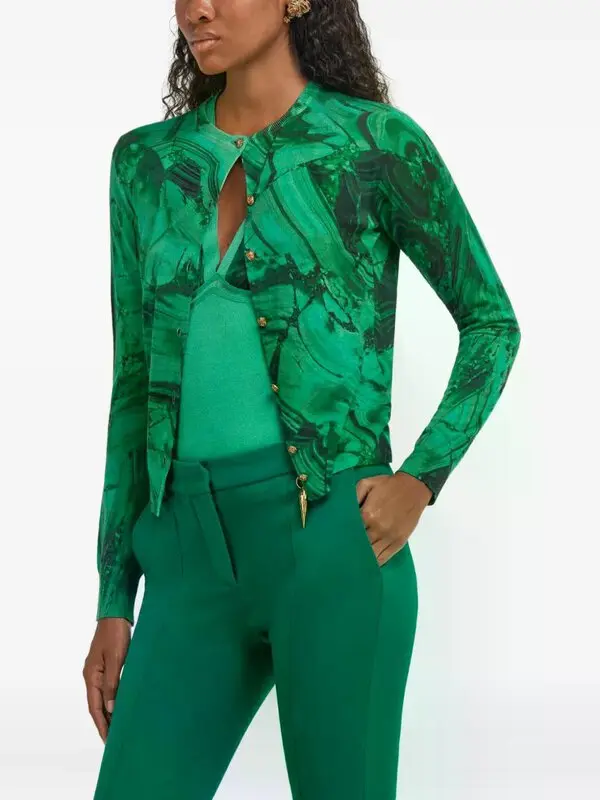 Roberto Cavalli Malachite-print Cardigan