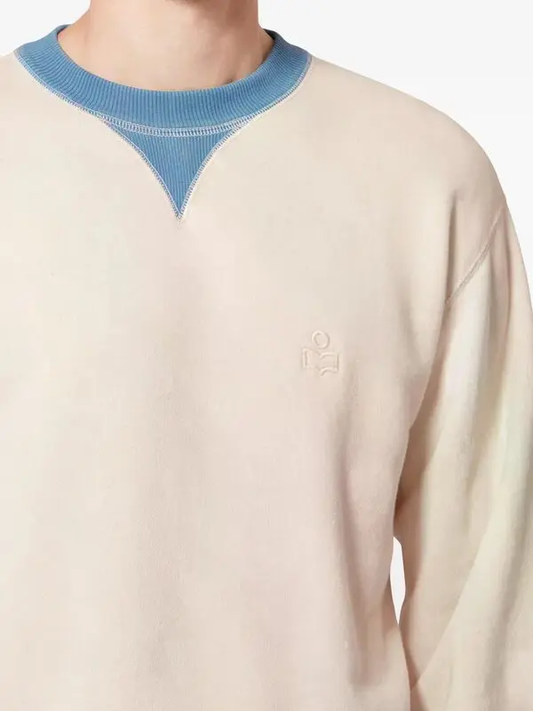 MARANT Logo-embroidered Sweatshirt - Neutrals
