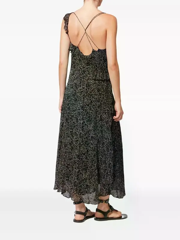 MARANT ETOILE Luxie Geometric-pattern Maxi Dress - Black